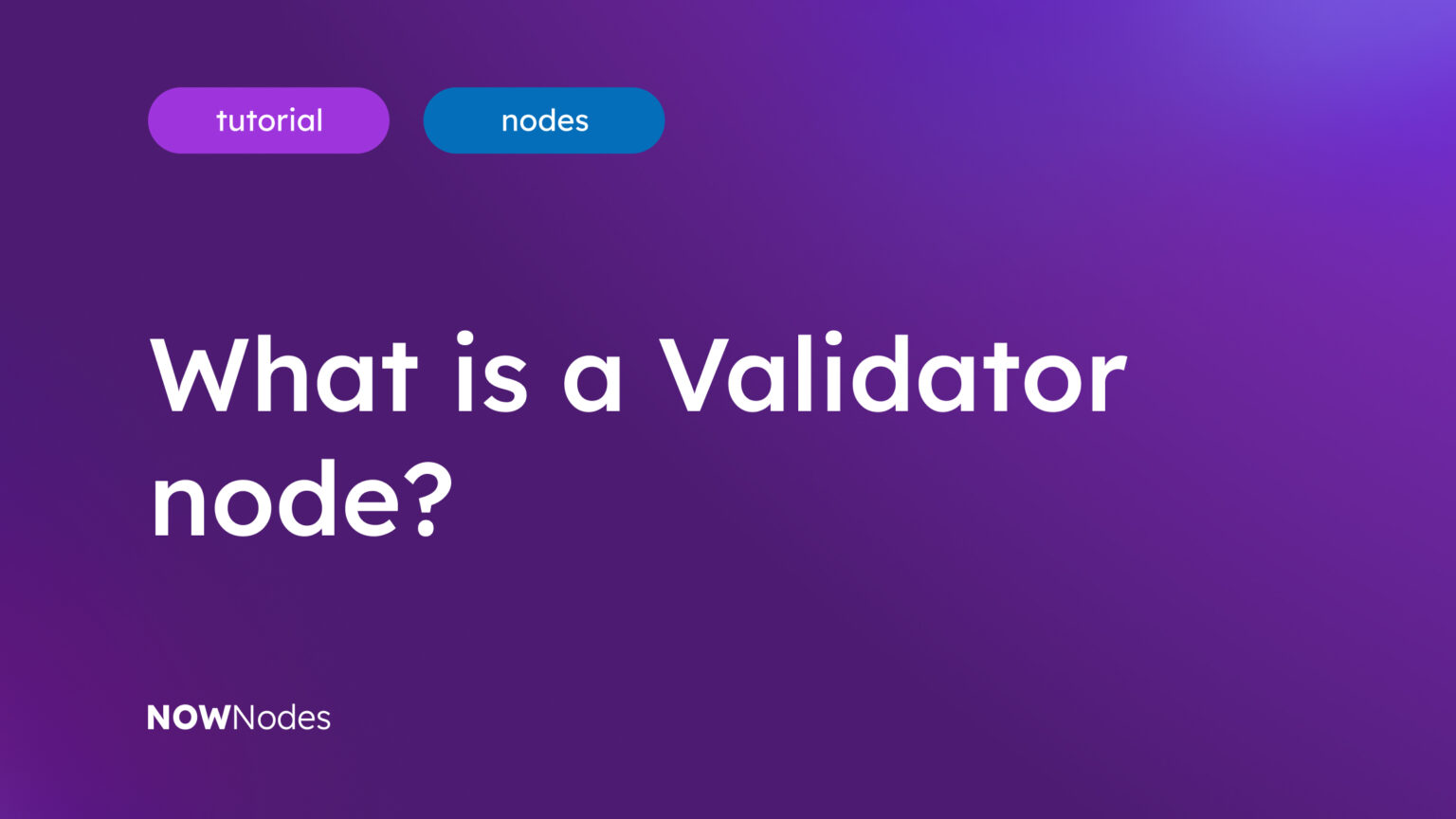 What is a Validator node?